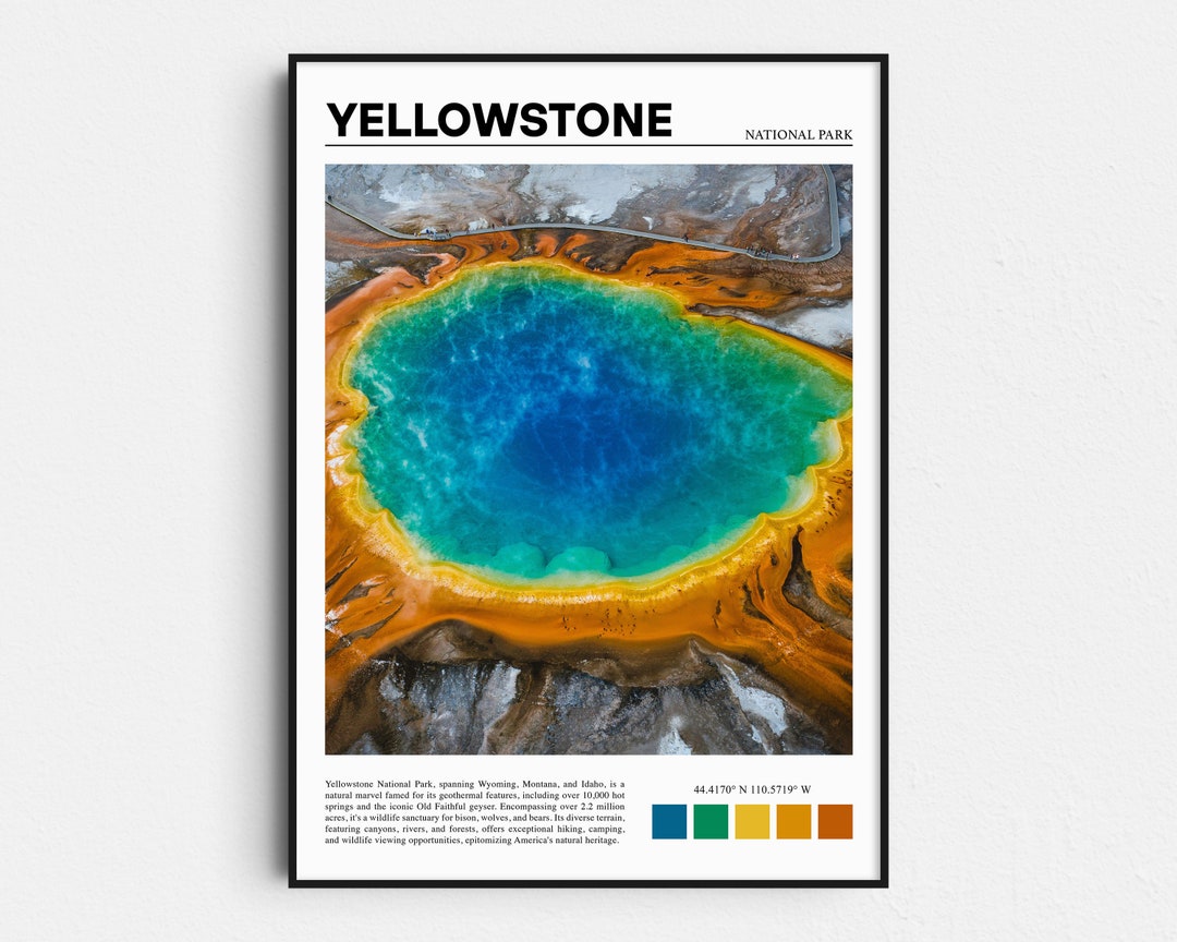 Yellowstone Print, Yellowstone National Park Poster, Yellowstone Park ...