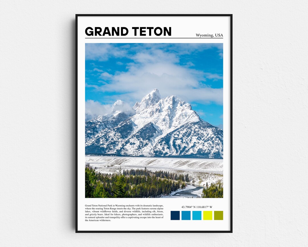 Grand Teton Print, Grand Teton Poster, Grand Teton National Park, Grand ...