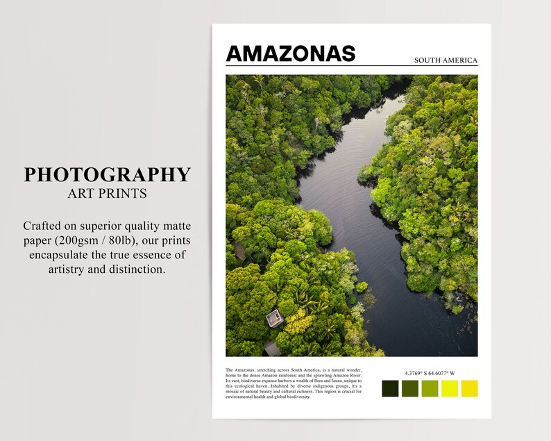 Amazonas Print, Amazonas Travel Poster, Amazonas Wall Decor, the Amazon ...