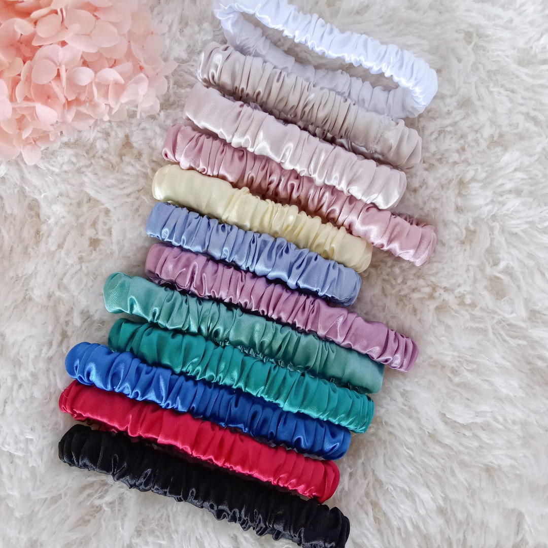 Plain Satin Afro Scrunchy | Skinny Scrunchies for Thick,thin or Fine ...