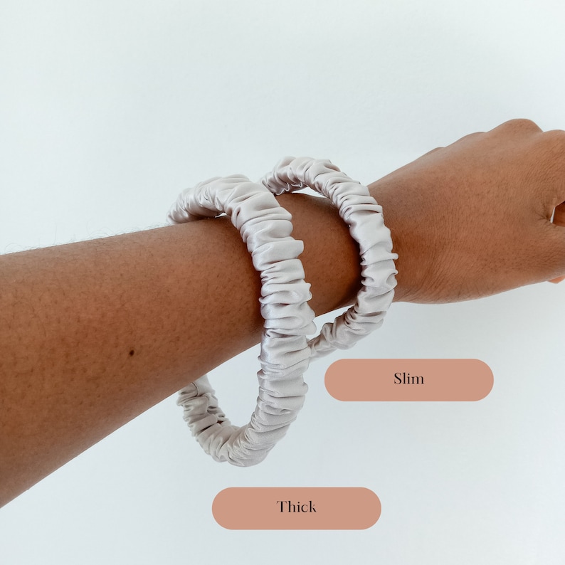 Plain Satin Afro Scrunchy | Skinny Scrunchies for Thick,thin or Fine ...