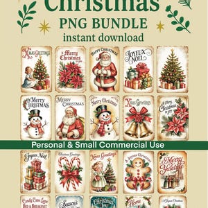 Vintage Christmas PNG Bundle | 20 Retro Holiday Designs - Etsy