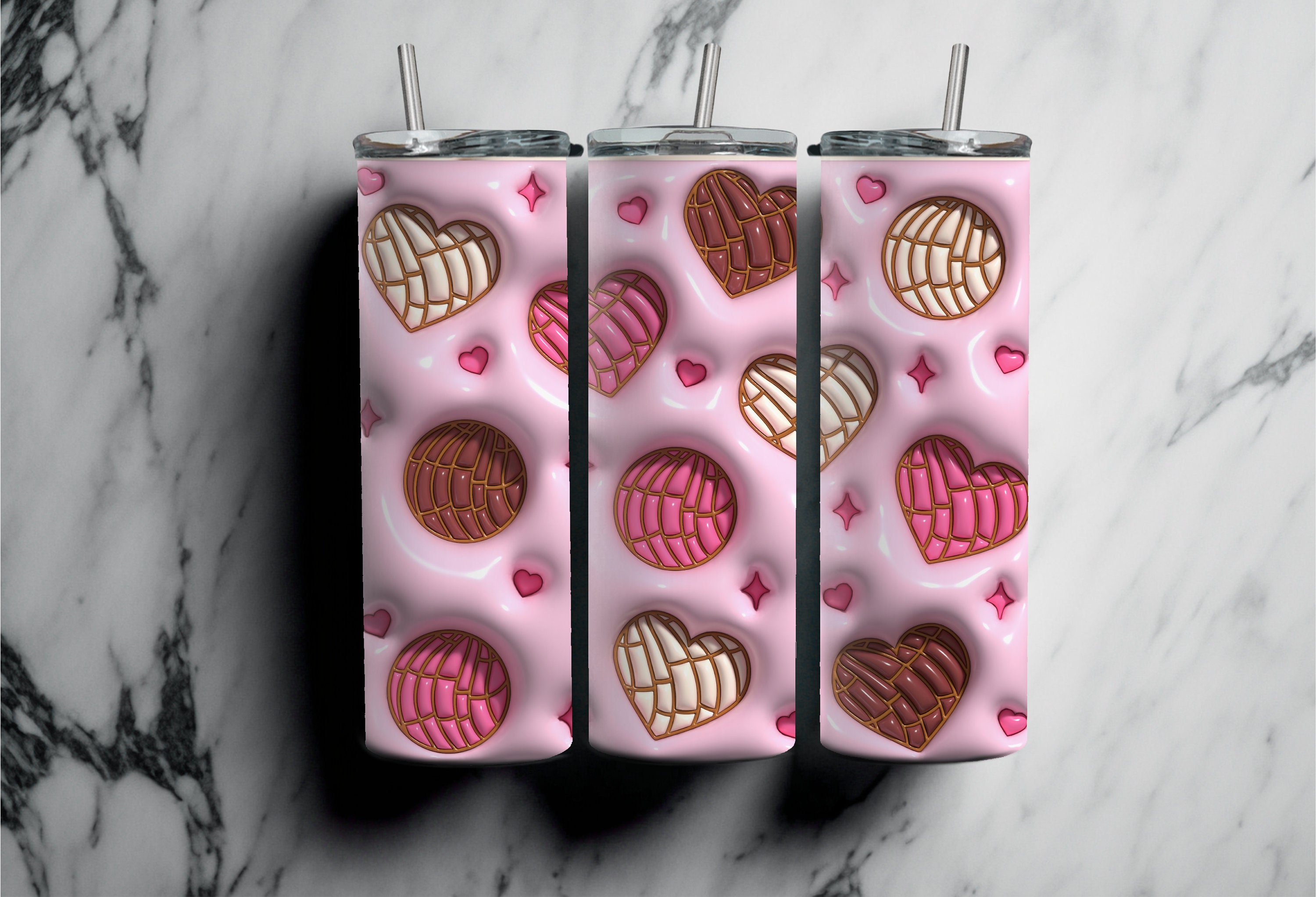 Concha Tumbler Wrap Concha Pan Pink Background 20 Oz Tumbler Wrap PNG ...