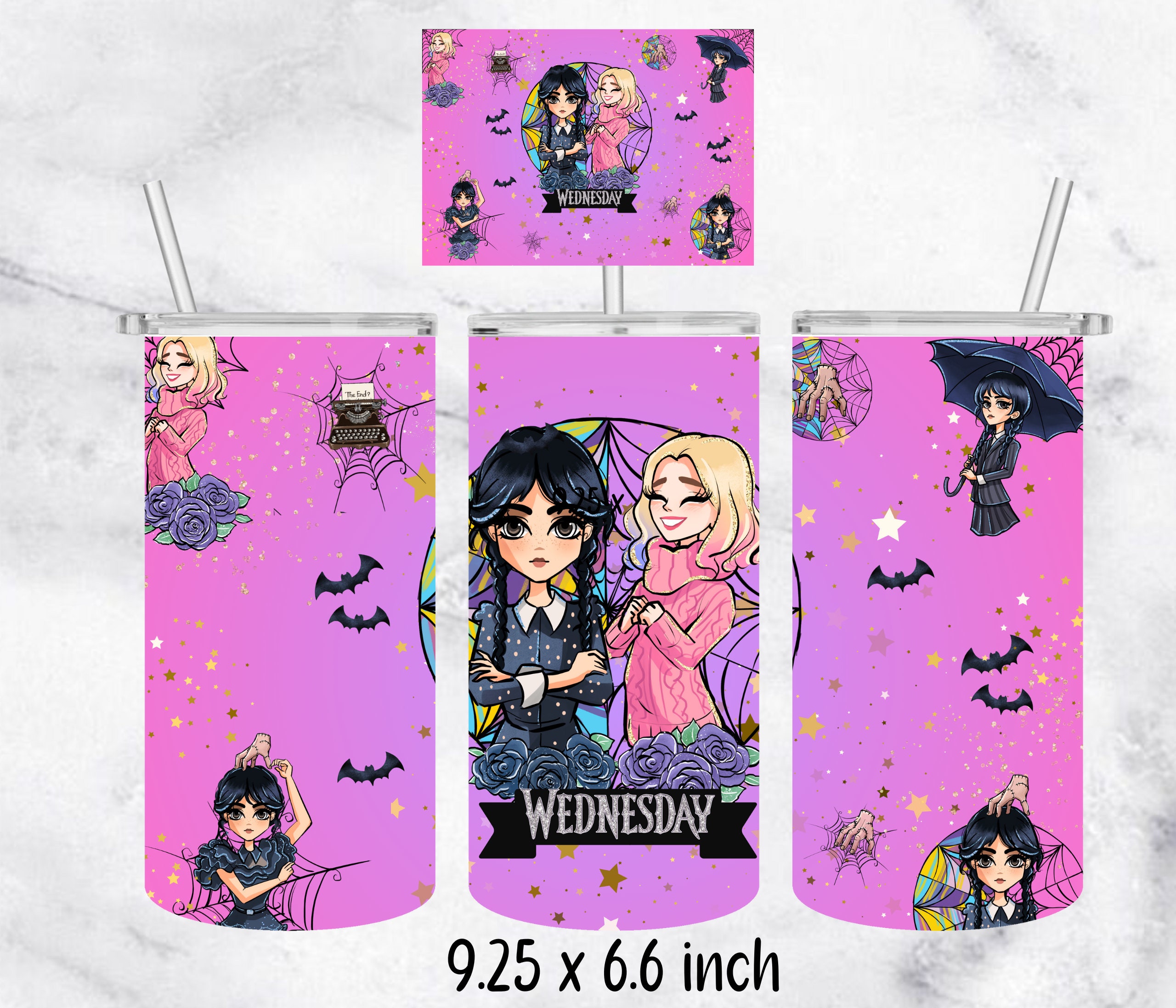 Wednesday a 15 Oz Tumbler Wrap, Sublimation Tumbler Wrap 15 Oz, Png ...