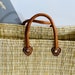 Handmade Large Straw French Baskets With Leather Straps, Straw Basket ...