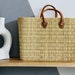 Handmade Large Straw French Baskets With Leather Straps, Straw Basket ...