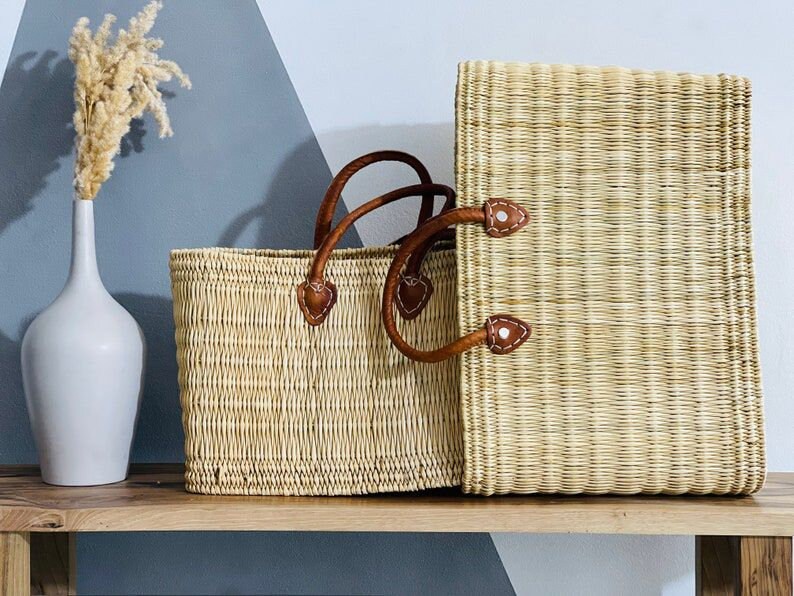 Shopping Basket, FRENCH BASKET, Market Basket, Handmade Moroccan Basket ...