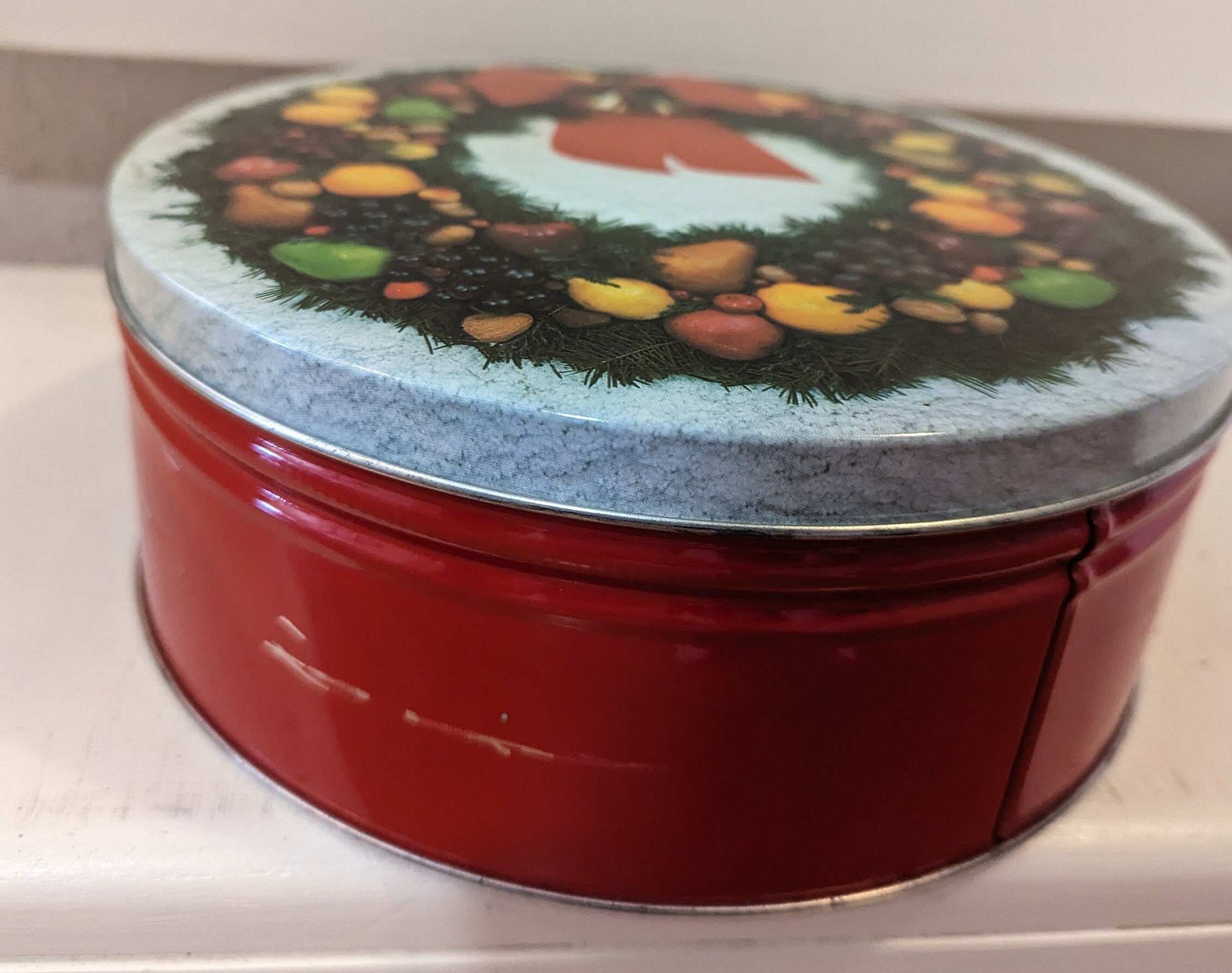 Vintage Fruitcake Tin - Etsy