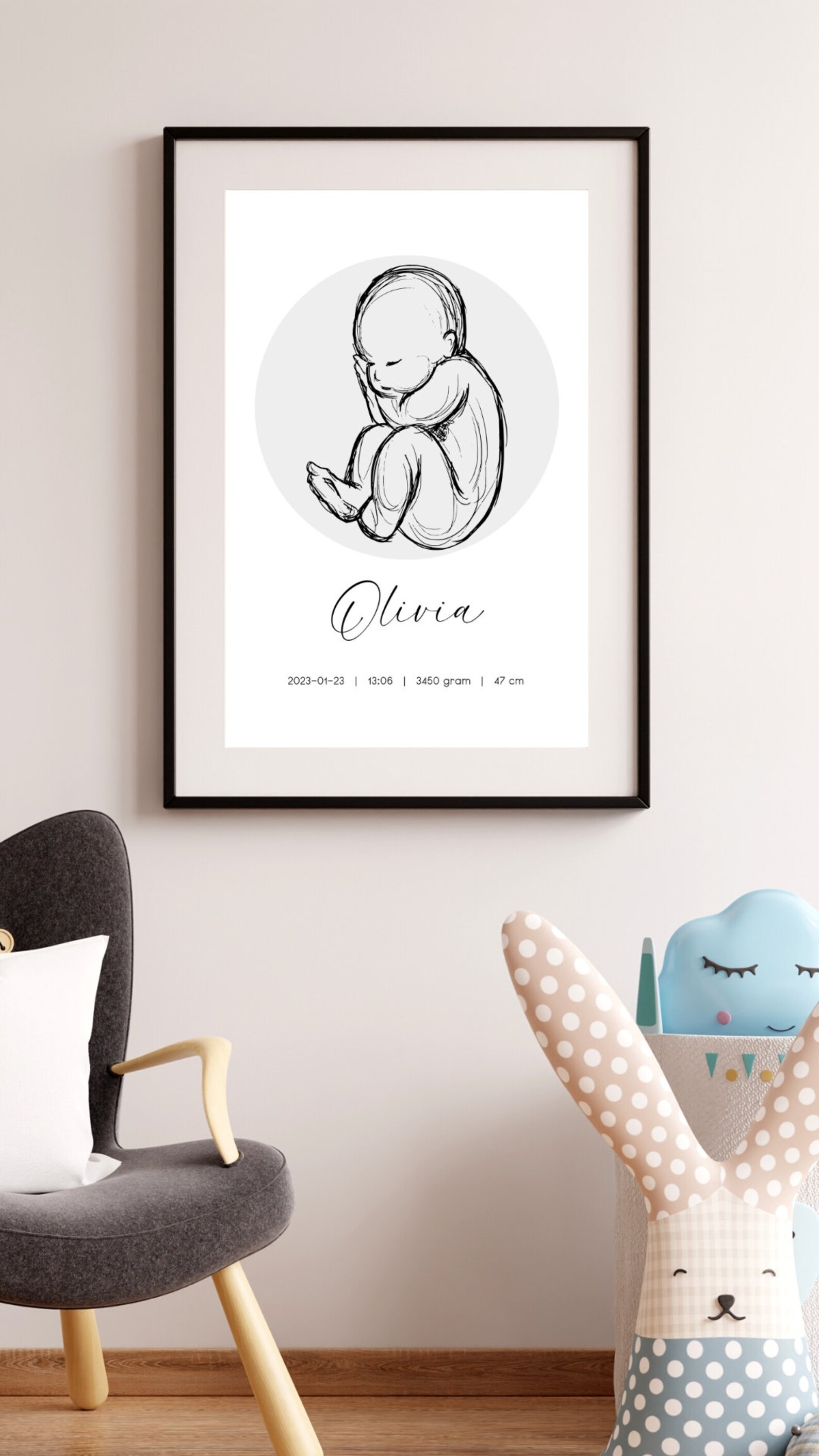 Custom Baby Poster, Editable, Newborn Template, Personalized Print ...
