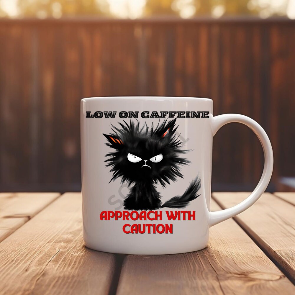 Low on Caffeine Cat, Cat Meme, Digital Download, Digital Print, Coffee ...