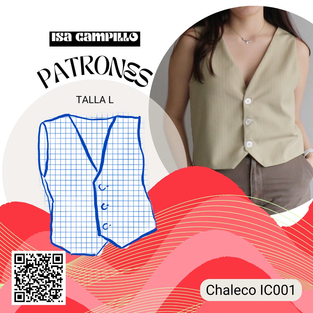 PDF Sewing Pattern Vest IC002 / Size L / Suitable for Beginners - Etsy