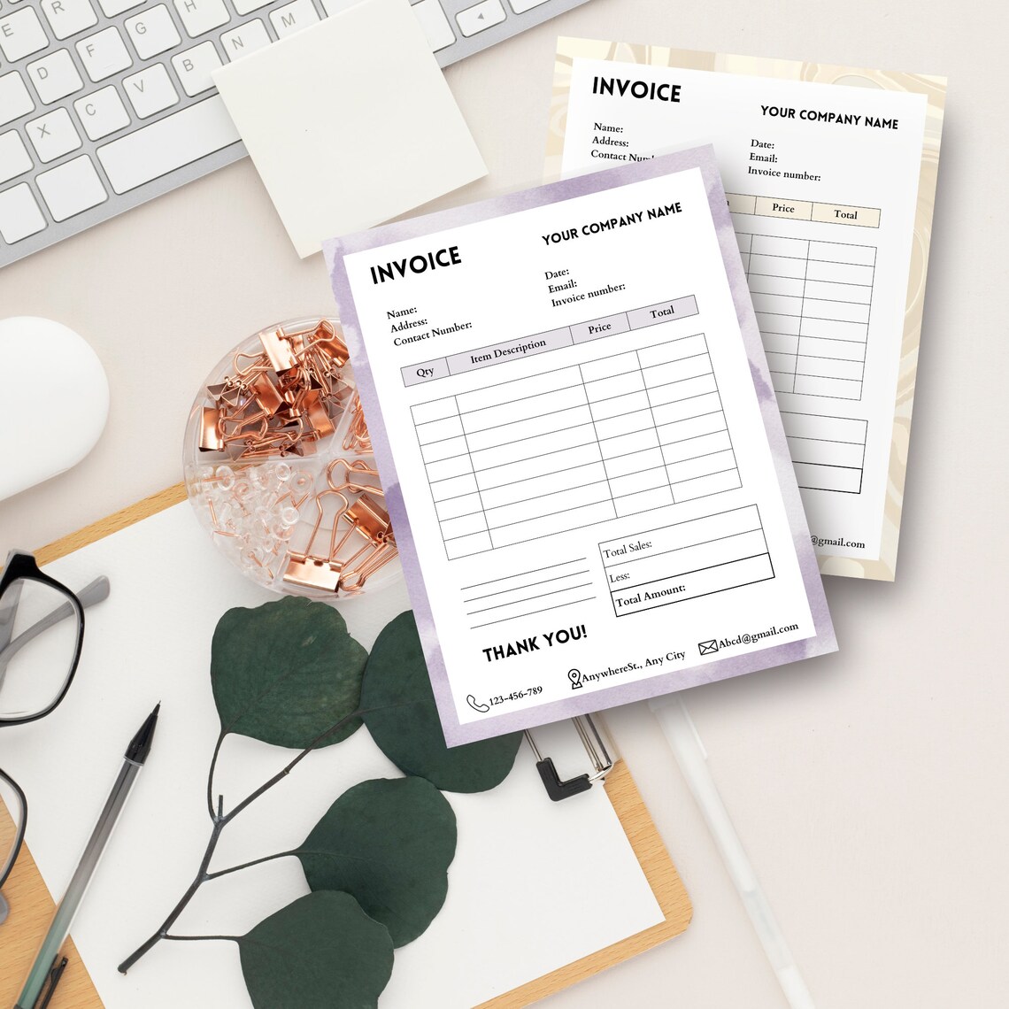 Invoice Template, Modern Invoice, Small Business Custom Order Form ...