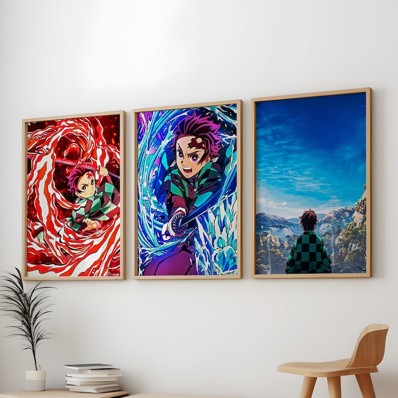 Buy Demon Slayer Posters 8 Pack, Demon Slayer Anime Piece Set 8 Art ...