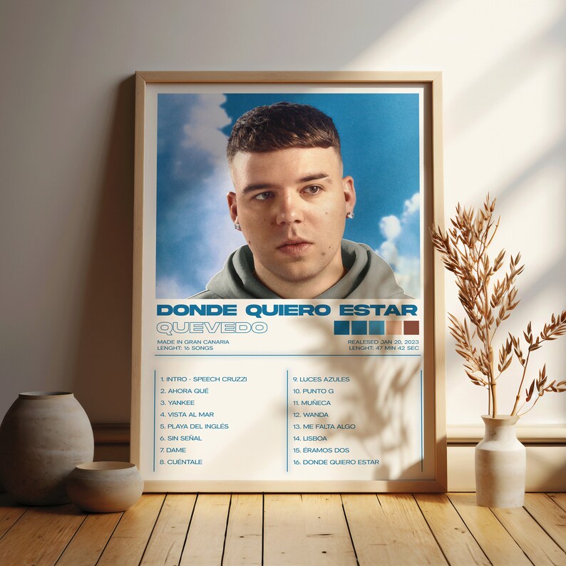 Quevedo Poster, Quevedo Album Art Cover Wall Print Painting, Quevedo ...