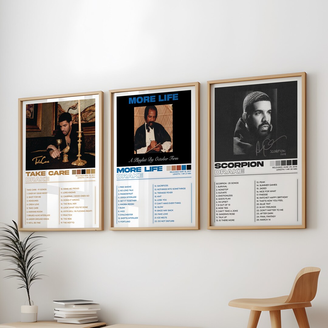 Drake Posters 3 Pack, Drake Album Art Cover Wall Print Painting, Drake ...