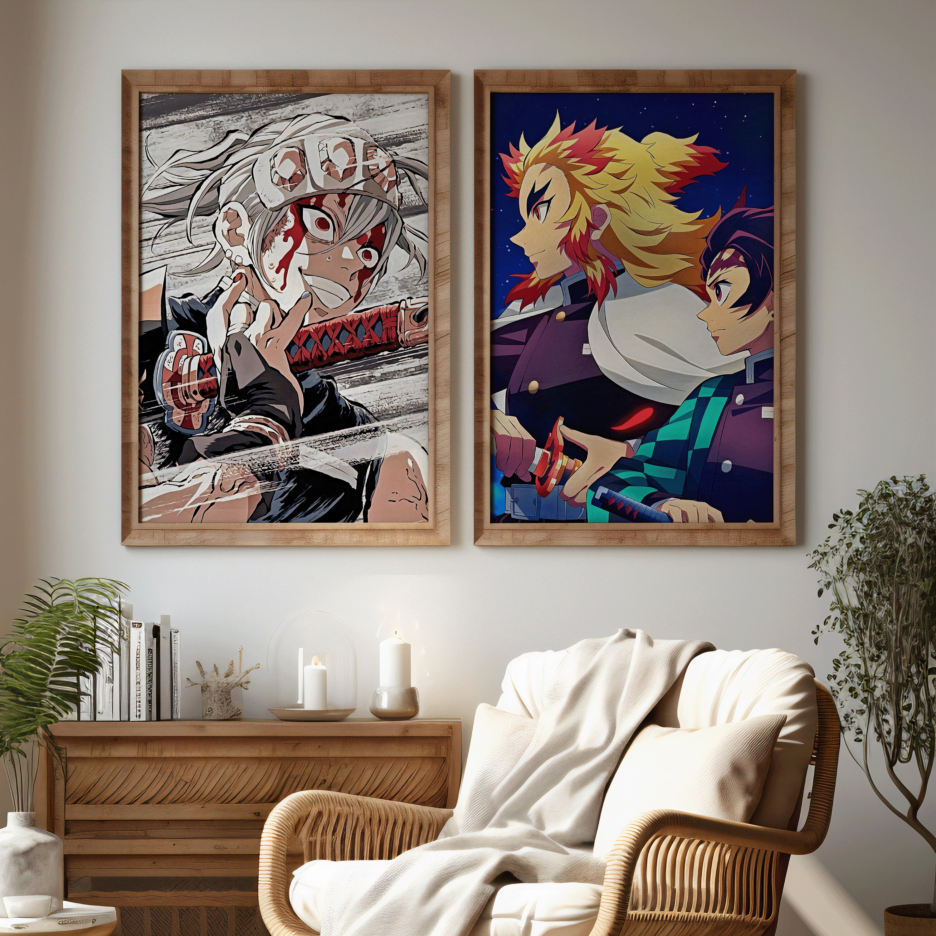 Demon Slayer Posters 8 Pack, Demon Slayer Anime Piece Set 8 Pintura de ...