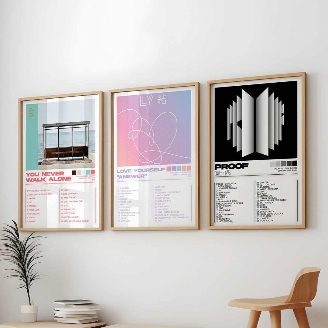 BTS Posters 3 Pack, BTS Albums Art Cover Wall Print Painting, Bts Army ...