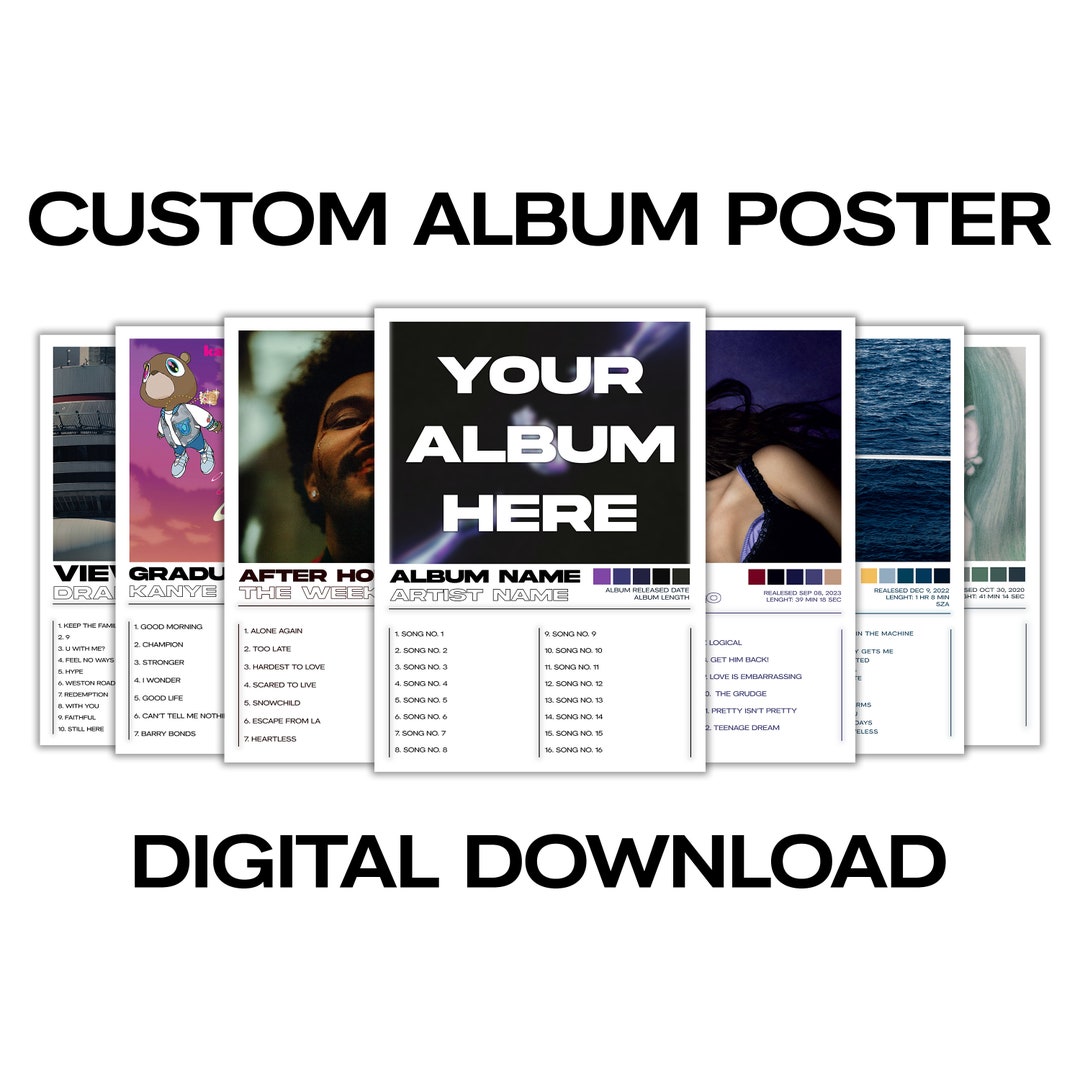 Custom Album Poster, Custom Album Cover Art Poster Wall Print Painting ...
