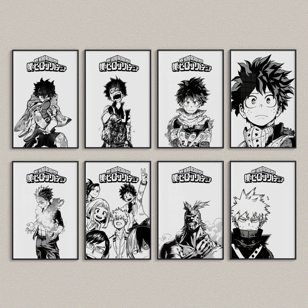 My Hero Academia Posters 8 Pack, My Hero Academia Anime Set Art Anime ...