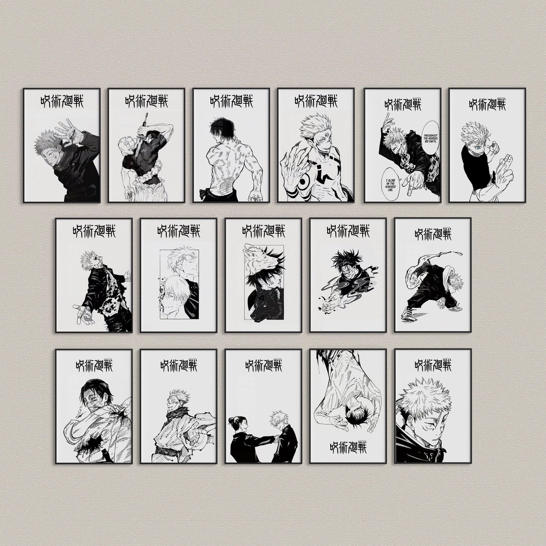 Jujutsu Kaisen Posters 16 Pack, Jujutsukaisen Anime Art Anime Wall ...