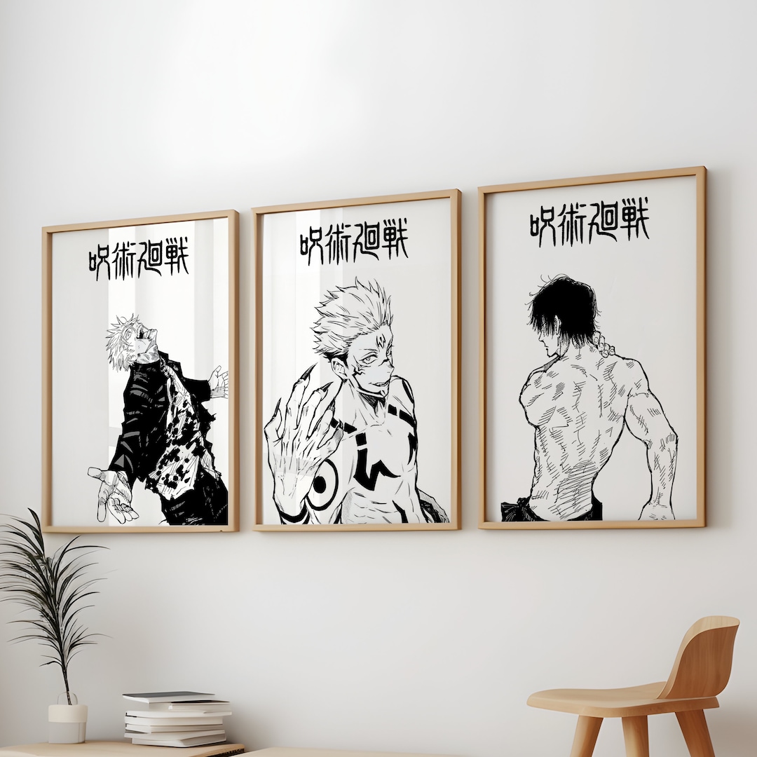 Jujutsu Kaisen Posters 3 Pack, Jujutsukaisen Anime Art Anime Wall Print ...