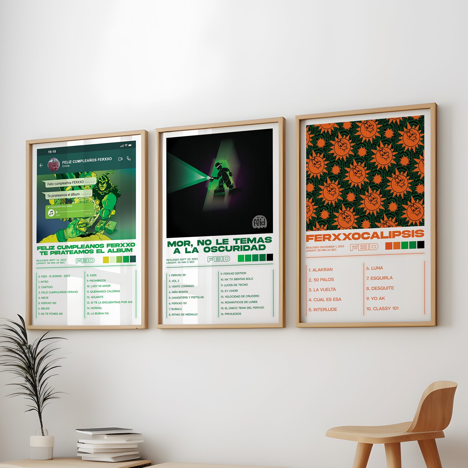 Feid Posters 3 Pack, Feid Album Art Cover Wall Print Painting, Ferxxo ...