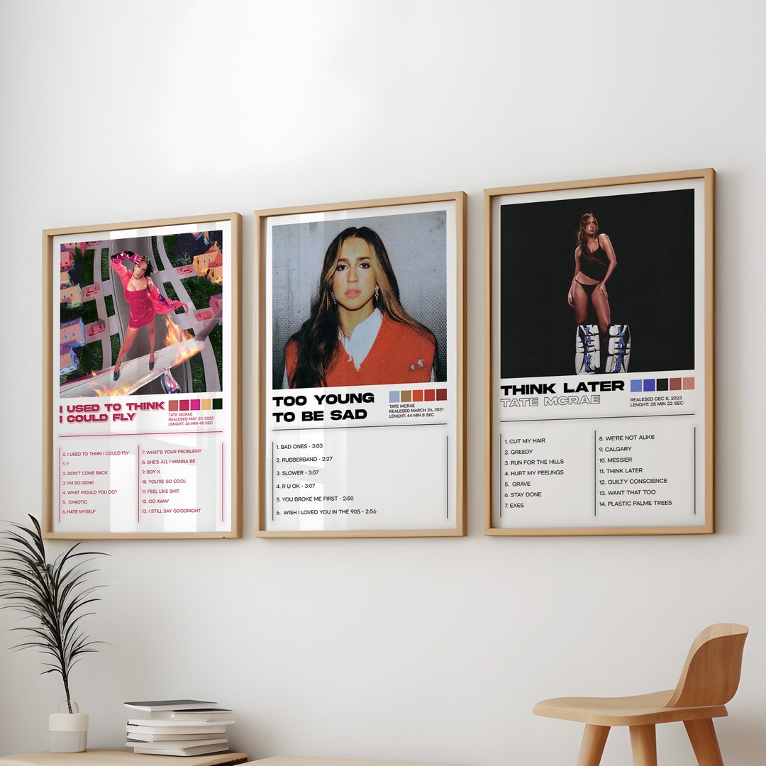 Tate Mcrae Posters 3 Pack, Tate Mcrae Album Art Cover Wall Print ...