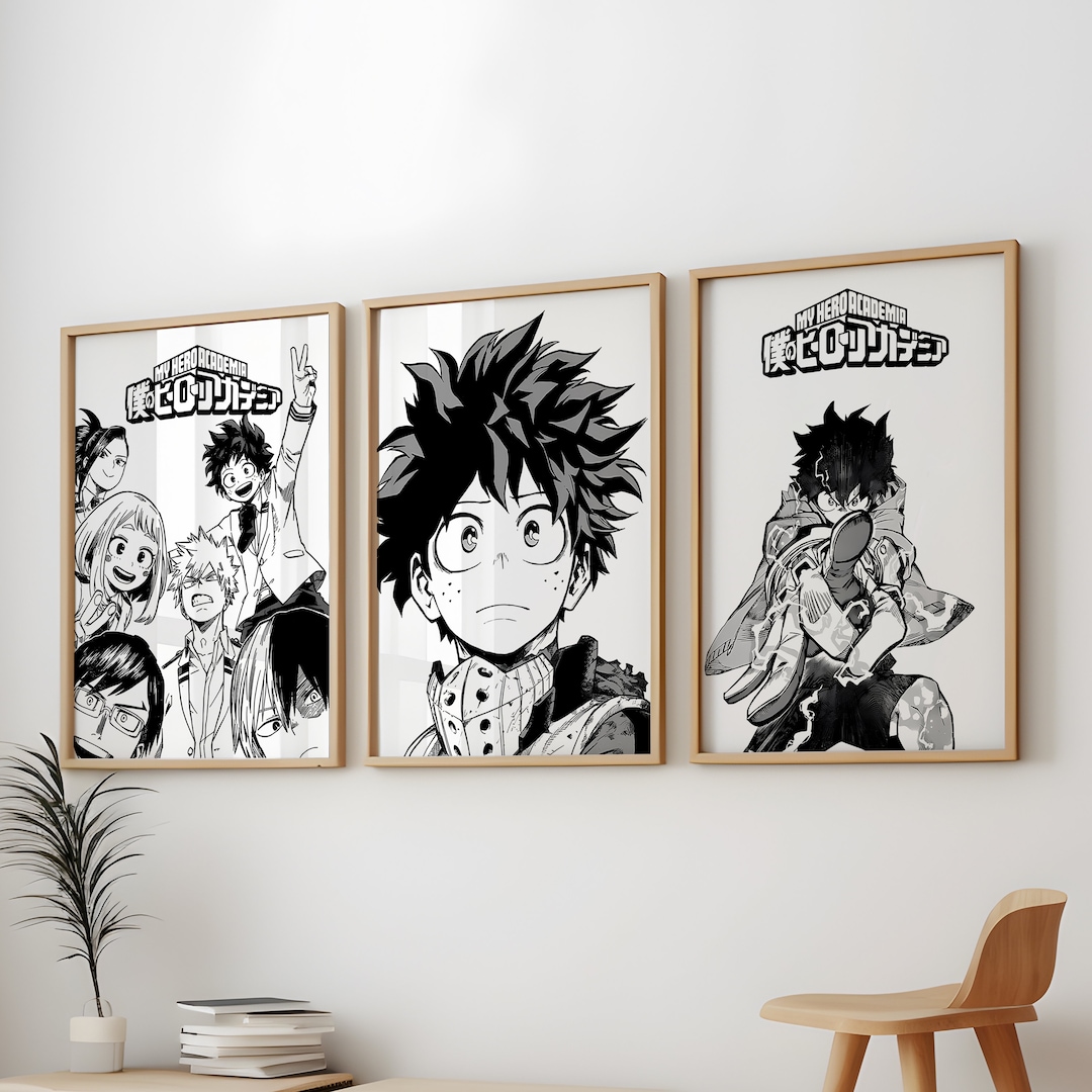 My Hero Academia Posters 3 Pack, My Hero Academia Anime Set Art Anime ...