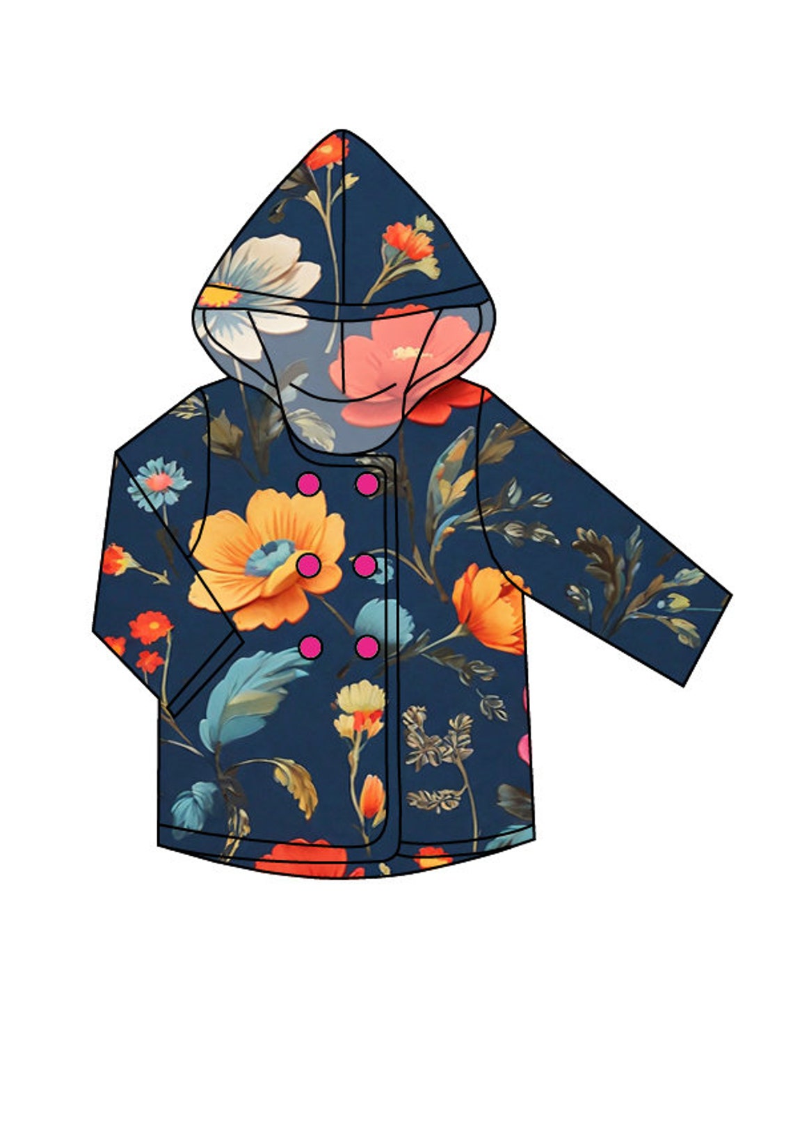 Jacket Pattern for Girls. the Pattern is Made to Print in A4 Format for ...