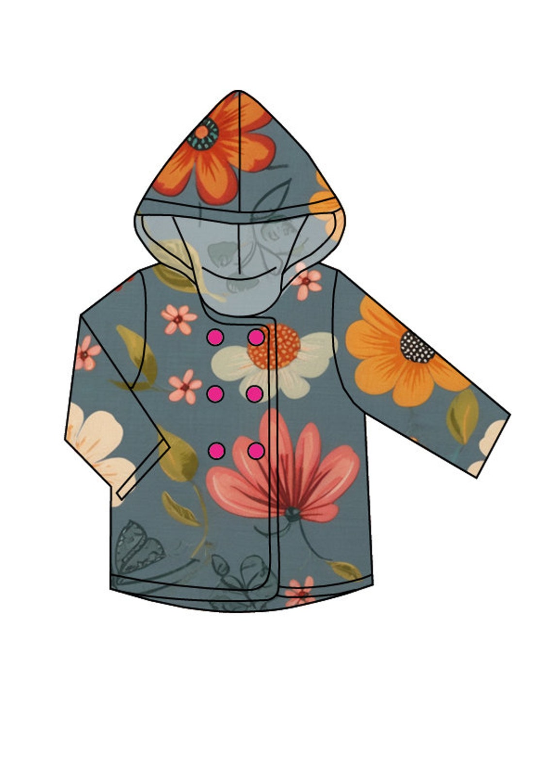 Jacket Pattern for Girls. the Pattern is Made to Print in A4 Format for ...
