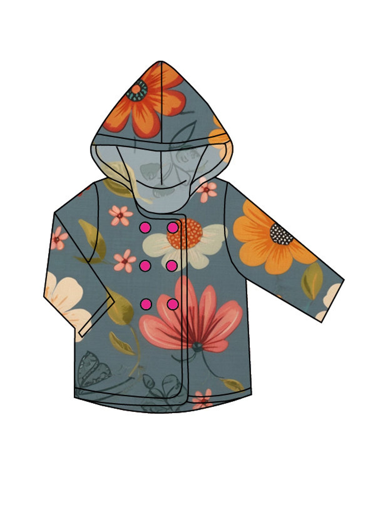 Jacket Pattern for Girls. the Pattern is Made to Print in A4 Format for ...