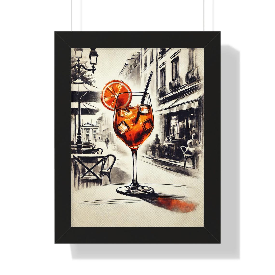 Aperol Spritz in Paris Framed Poster , Vertical Wall Art, Black or ...