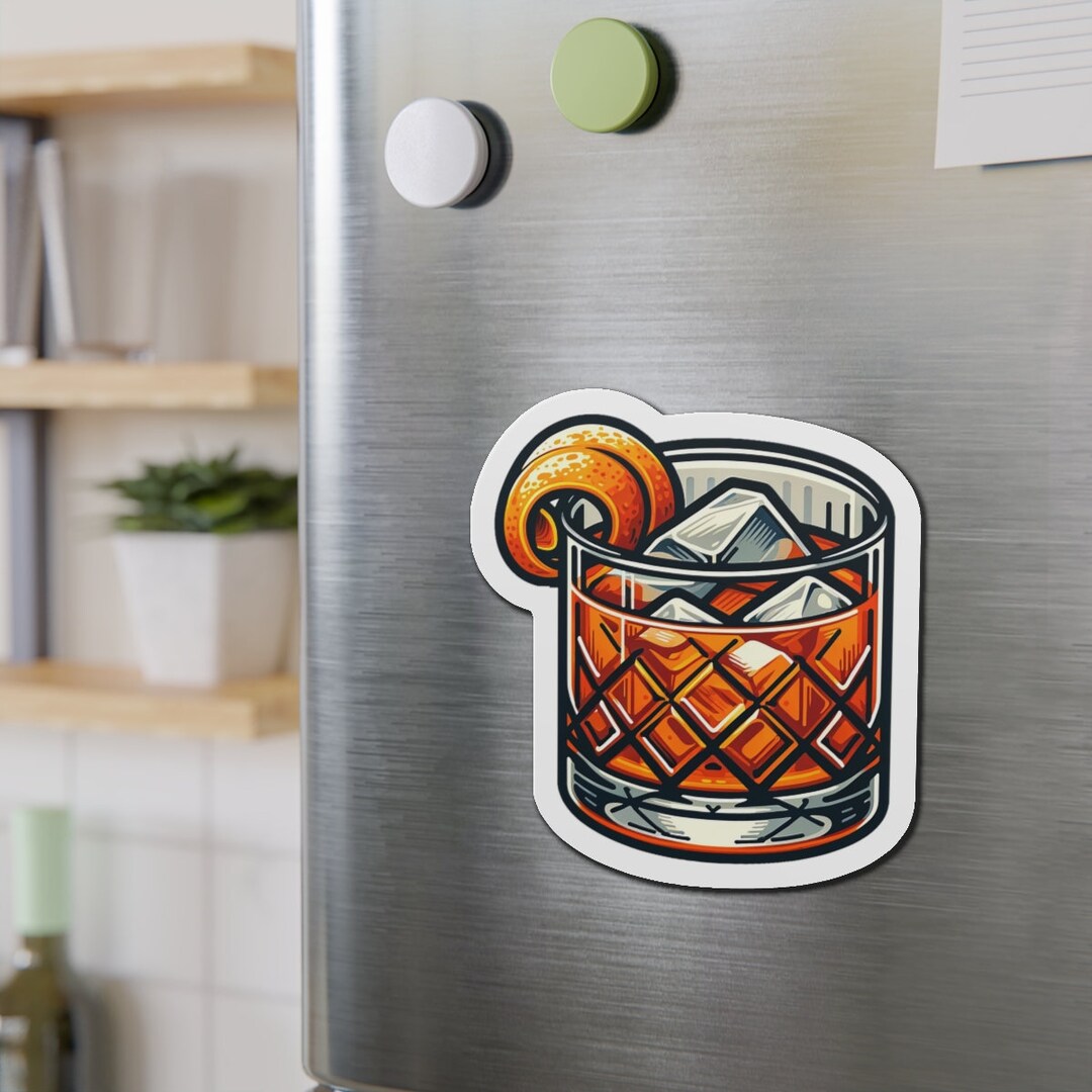 Classic Old-fashioned Cocktail Vinyl Magnet - Choose From 5 Sizes ...
