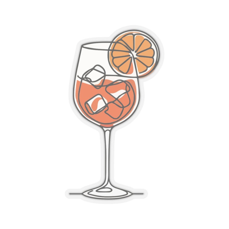 Aperol Spritz Illustration - Vinyl Sticker - 4 Sizes to Choose From - Etsy