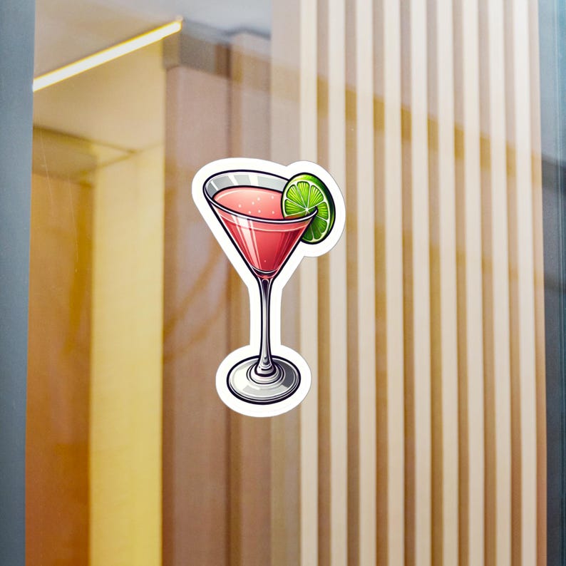 Cosmopolitan Cocktail Kiss-cut Vinyl Stickers, Classic Cosmo Desigh ...
