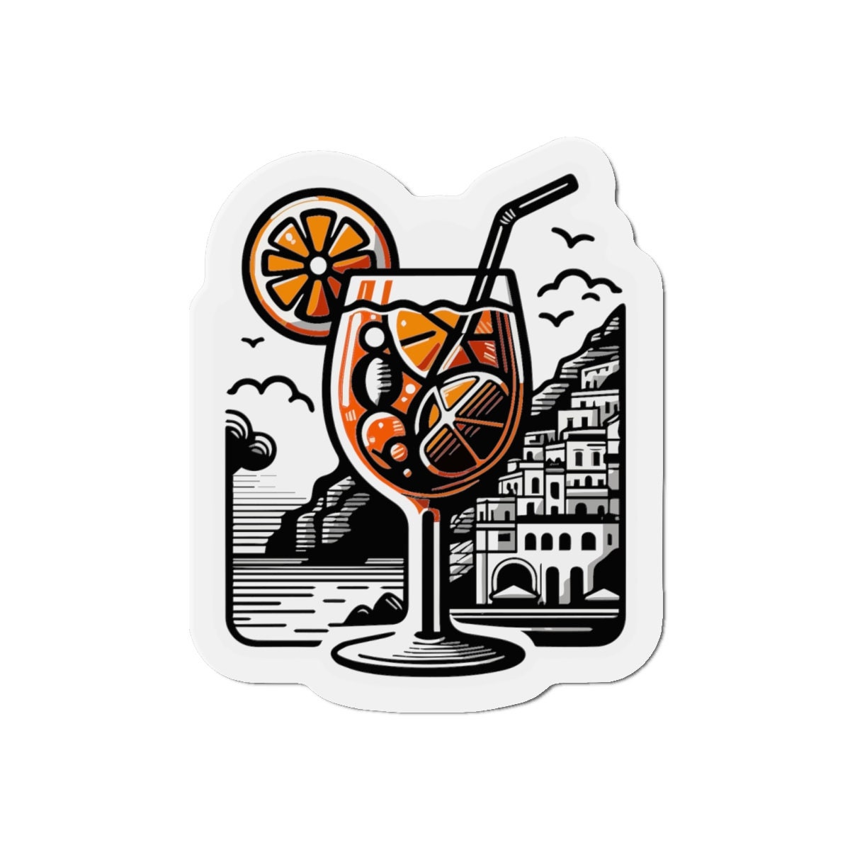 Amalfi Coast Aperol Spritz Flexible Magnet Vibrant Italian - Etsy