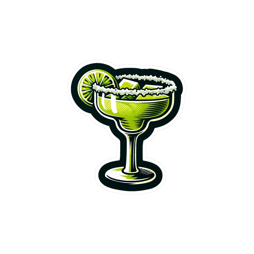 Chic Margarita Cocktail Sticker in Various Sizes - Vibrant Water ...