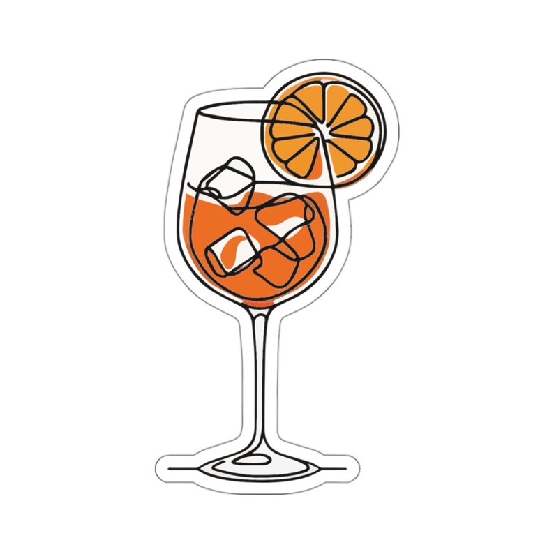Aperol Spritz Illustration - Vinyl Sticker - 4 Sizes to Choose From - Etsy