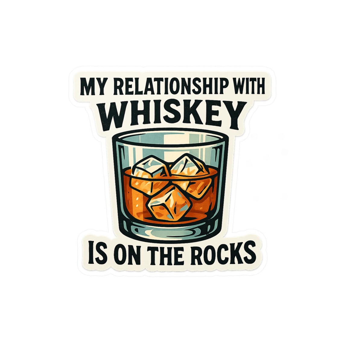 Whiskey Relationship Decals, Fun Bar Decor, Gift for Whiskey Lovers ...
