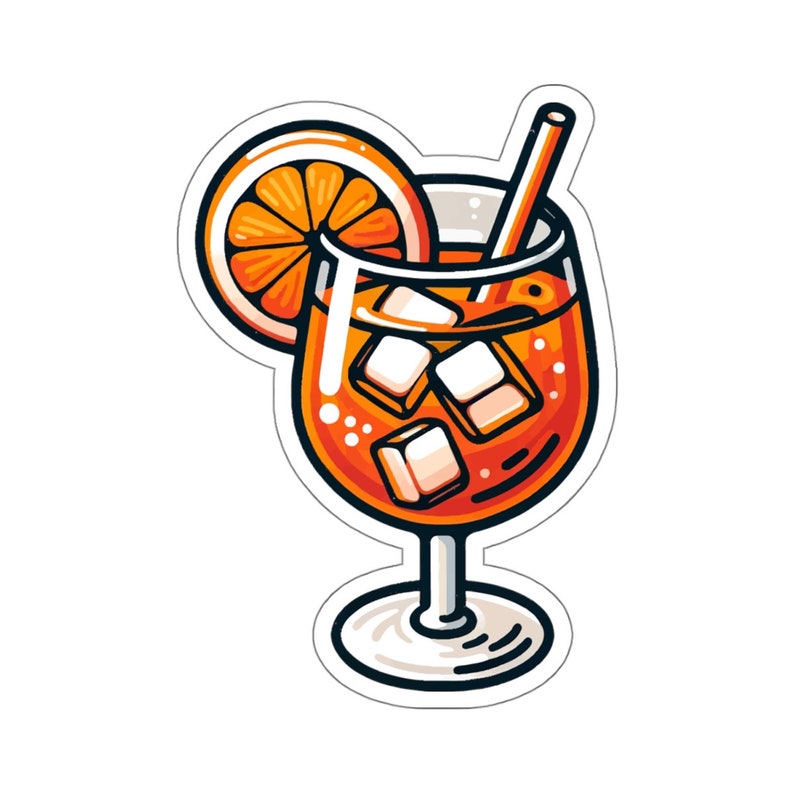 Vibrant Aperol Spritz Cocktail Vinyl Sticker - Etsy