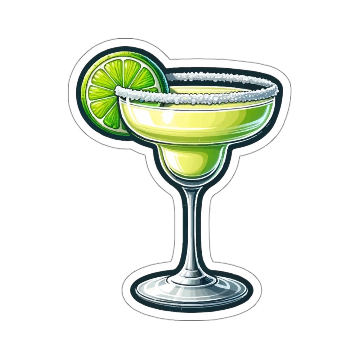 Classic Margarita Cocktail Kiss-cut Sticker - Vibrant Vinyl Decal for ...