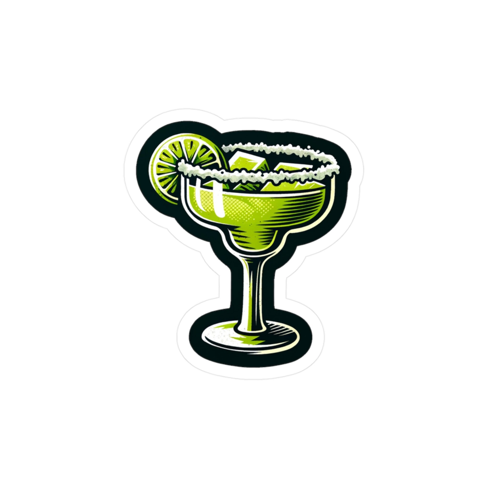 Chic Margarita Cocktail Sticker in Various Sizes - Vibrant Water ...