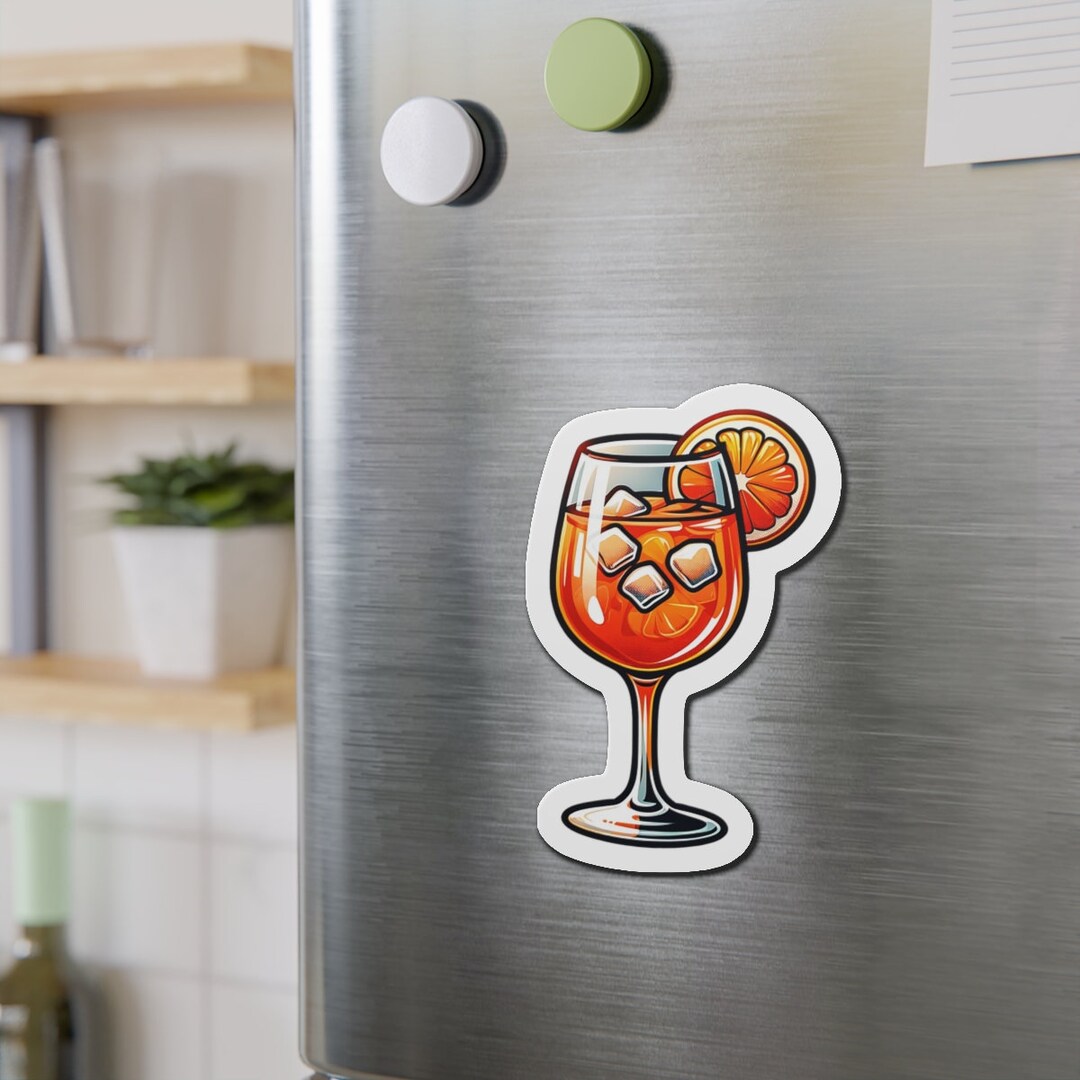 Aperol Spritz-inspired Vinyl Magnet - Vibrant Die-cut Decor for Home ...