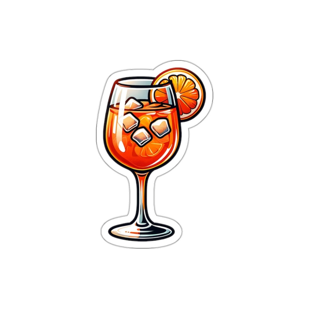 Aperol Spritz Cocktail Vinyl Sticker - Vivid Die-cut for Drink ...