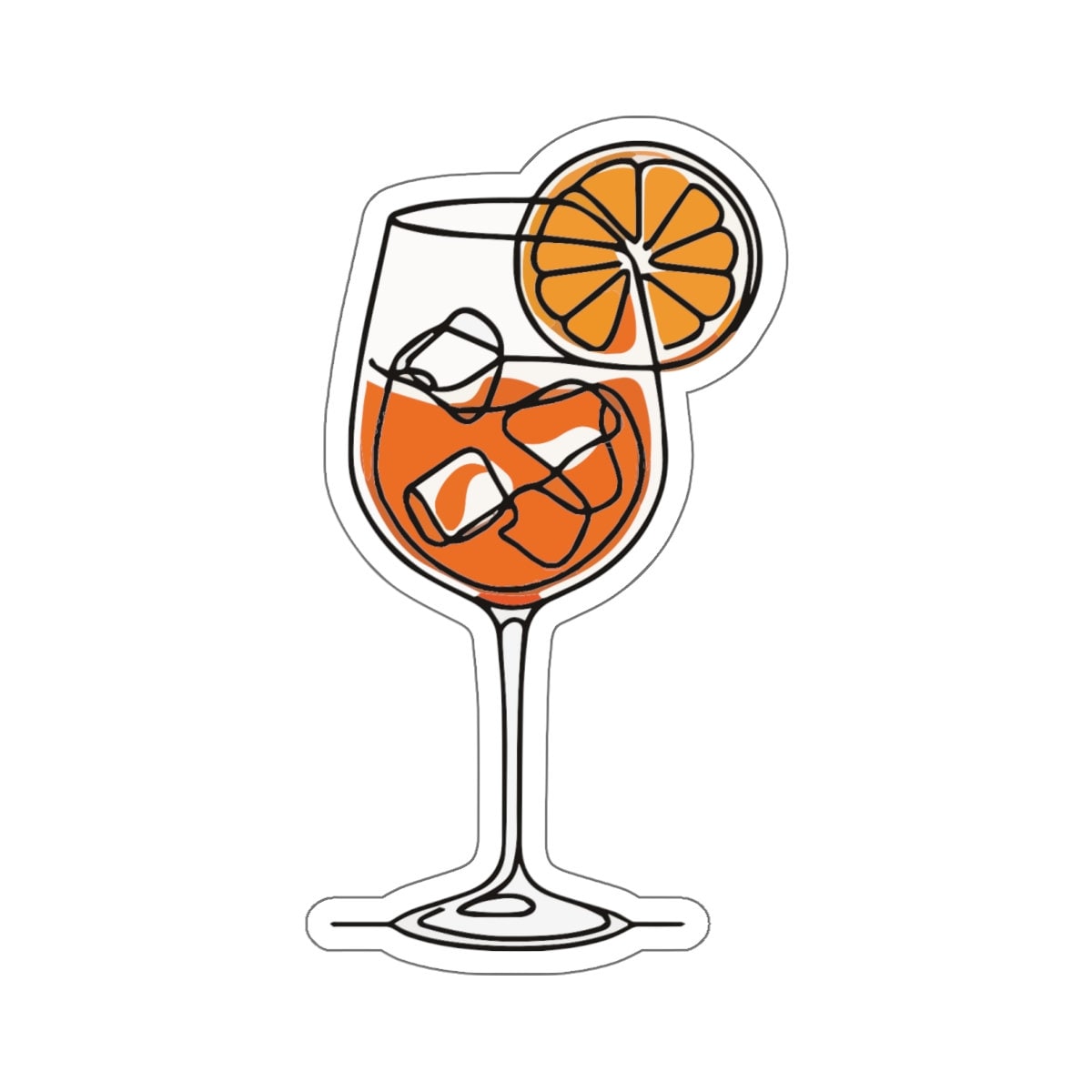 Aperol Spritz Illustration Vinyl Sticker 4 Sizes to Choose From - Etsy