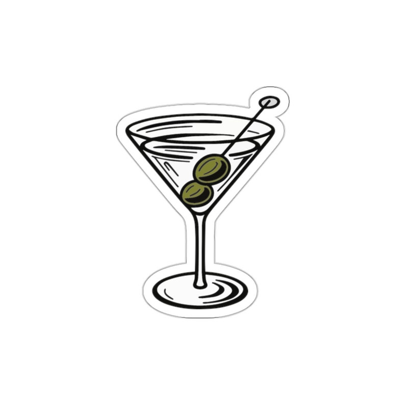 Chic Martini Glass Vinyl Sticker - Sleek Matte Finish for Decor and DIY ...