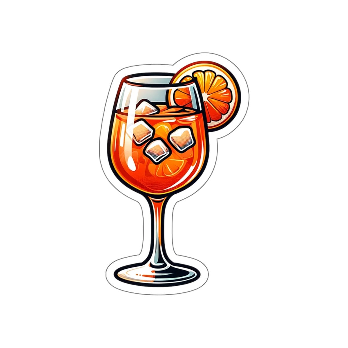 Aperol Spritz Cocktail Vinyl Sticker - Vivid Die-cut for Drink ...