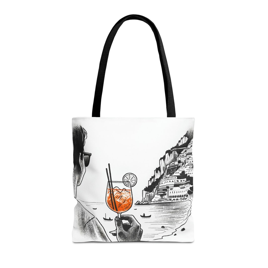 Cocktail-inspired Tote Bag - Amalfi Sip & Sail - - With Choice of Color ...