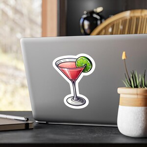 Cosmopolitan Cocktail Kiss-cut Vinyl Stickers, Classic Cosmo Desigh ...