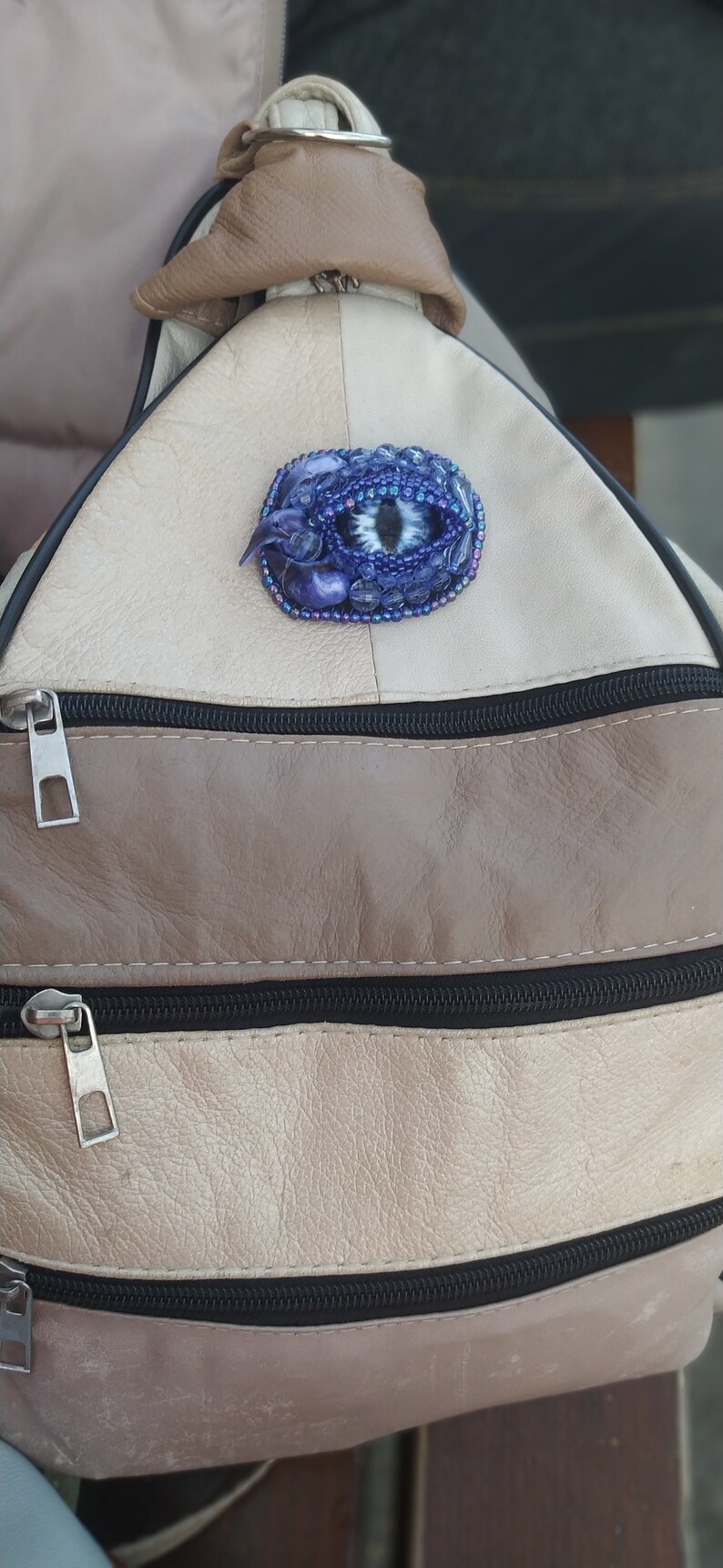 Brooch-amulet Magic Blue Dragon Eye, Work From Mother of Pearl and ...